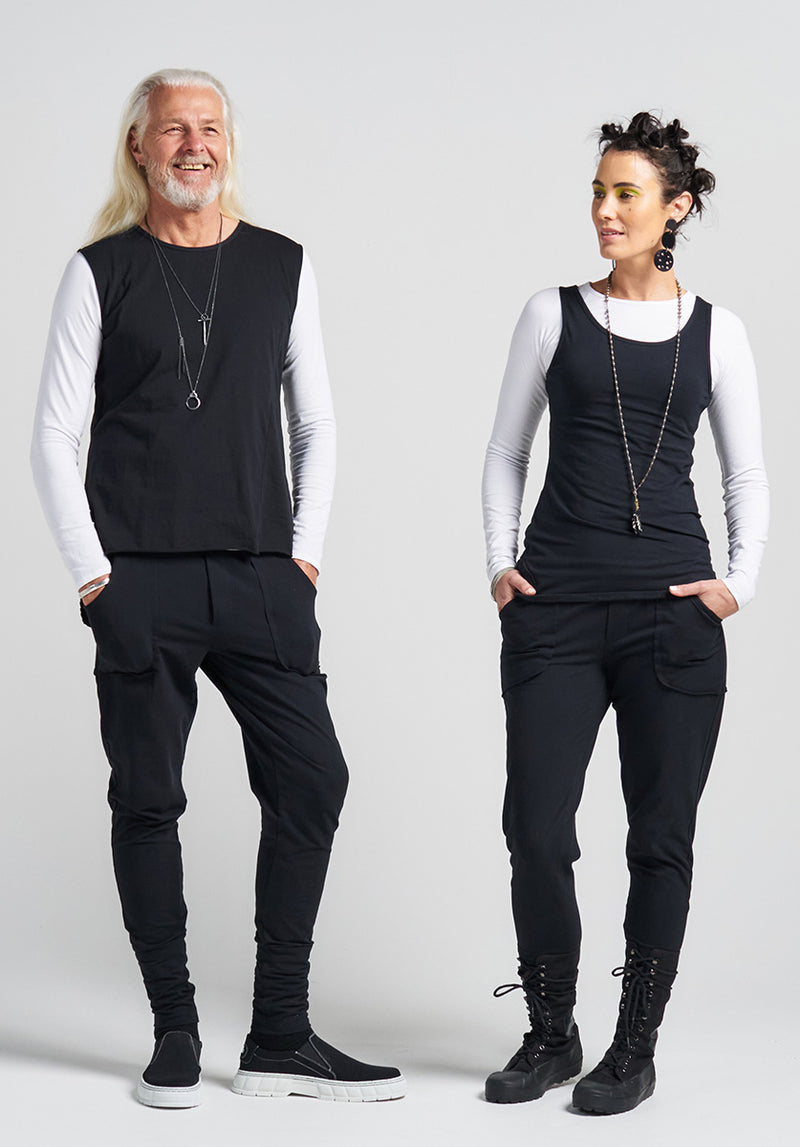 Parallel Pants Black Organic Cotton | Australian Sustainable Clothing