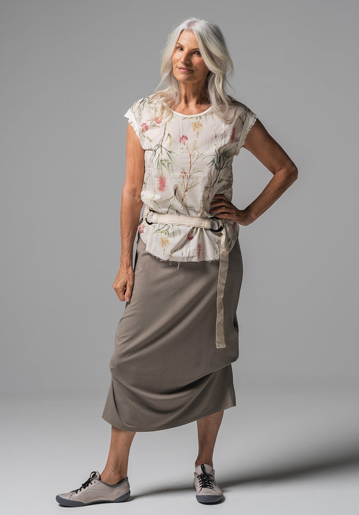 Moonlight top natural grevillea cotton tops Australia, womens clothes