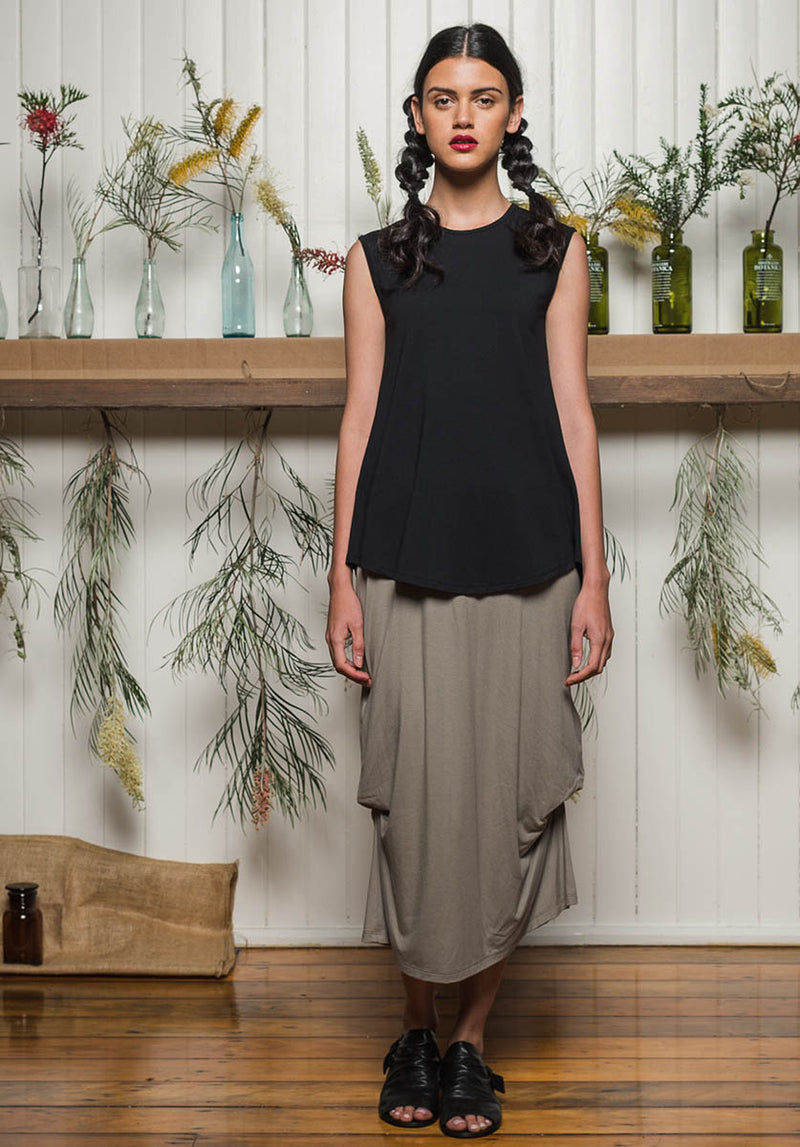 Nancy top Black bamboo clothes | 100% Made in Australia fashion online