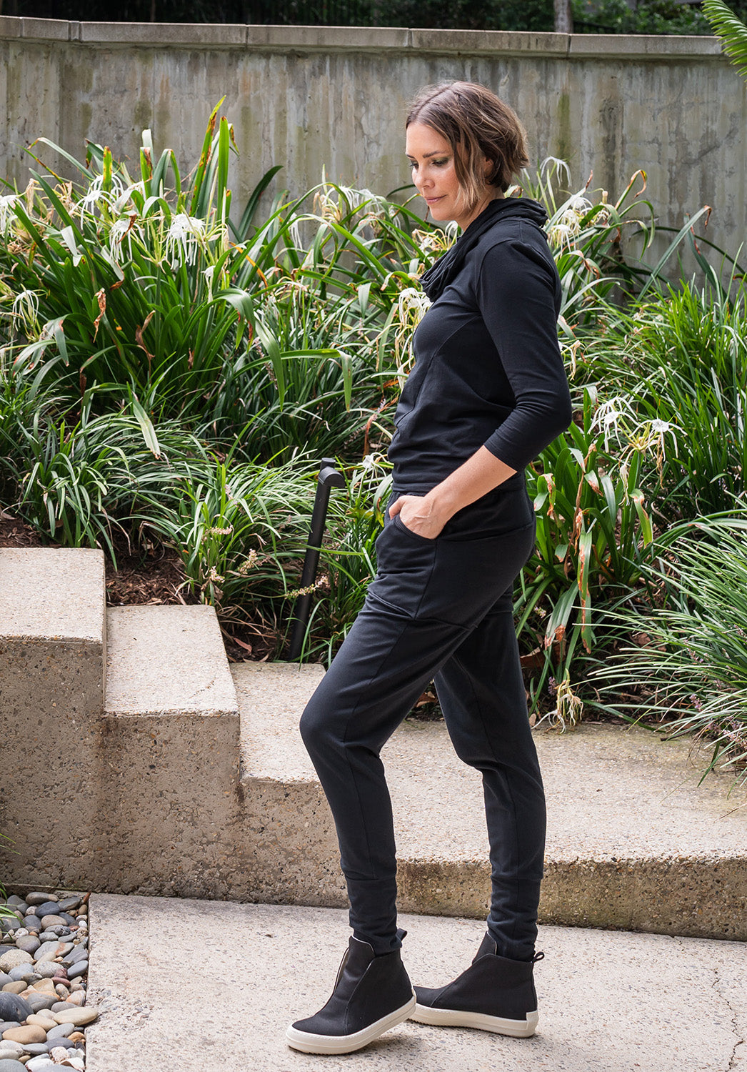 Parallel Pants Black Organic Cotton | Australian Sustainable Clothing