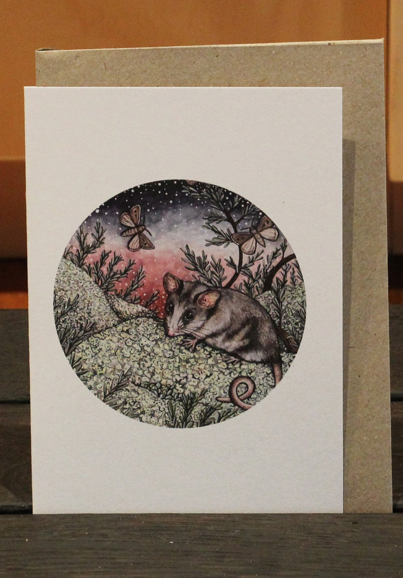 Mountain Pygmy Possum greeting card Australian stationery recycled