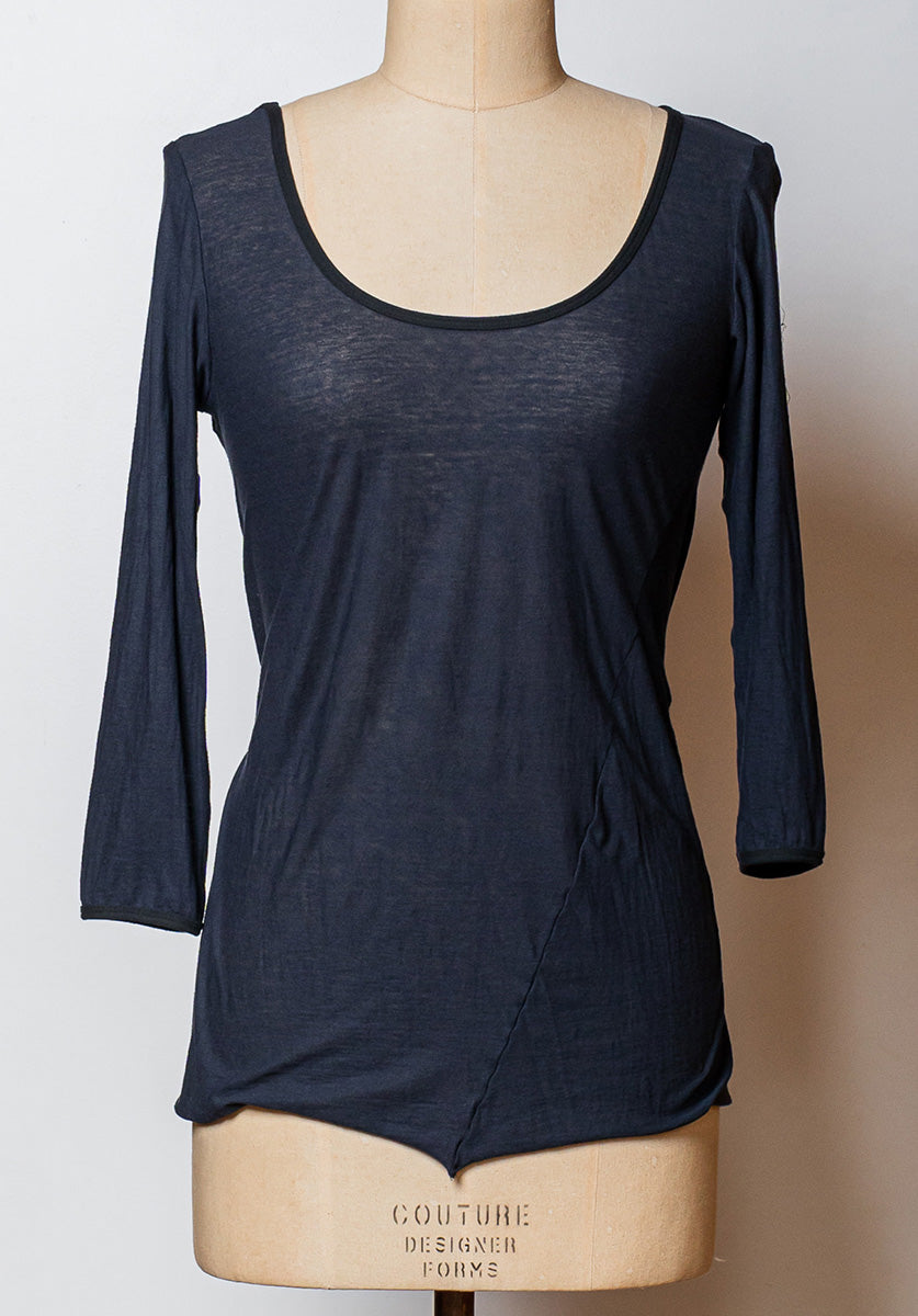 Swivel cotton top indigo | sustainable fashion online ethical clothes