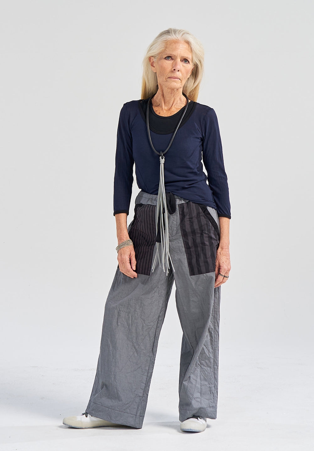 Swivel cotton top indigo | sustainable fashion online ethical clothes
